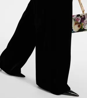 Dolce & Gabbana High-rise Velvet Wide-leg Trousers