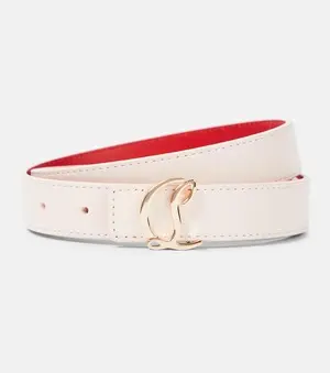 CHRISTIAN LOUBOUTIN Cl Logo Leather Belt - White