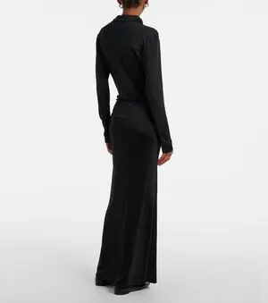 Tove Iana V-neck Maxi Dress In /grizzly - Black
