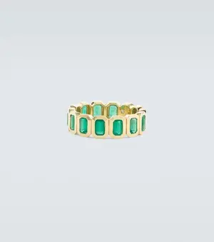 Shay Jewelry 18kt Gold Ring With Emeralds - Green