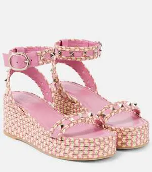 Valentino Garavani Rockstud Torchon Platform Espadrilles