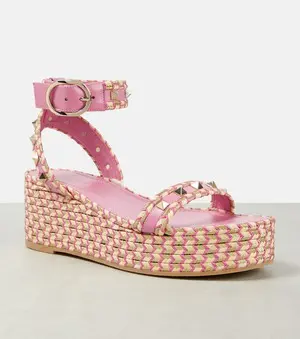 Valentino Garavani Rockstud Torchon Platform Espadrilles