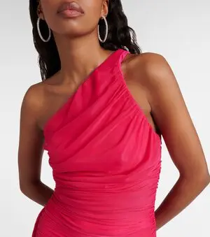 THE SEI Drape-detail Ruched Chiffon Minidress