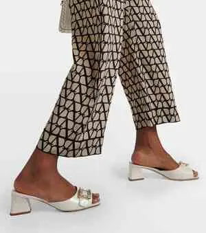 ROGER VIVIER Bikiviv Embellished Patent Leather Mules