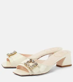 ROGER VIVIER Bikiviv Embellished Patent Leather Mules