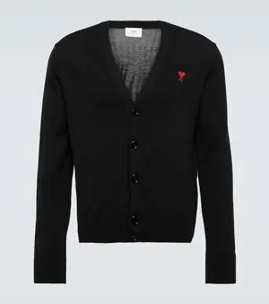 AMI Paris De Coeur Wool Cardigan