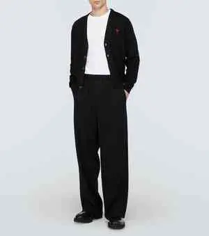 AMI Paris De Coeur Wool Cardigan