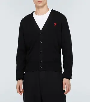 AMI Paris De Coeur Wool Cardigan