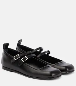 NODALETO Bulla Rina Leather Ballet Flats - Black