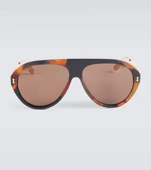 Gucci Port Royale Aviator Sunglasses - Brown