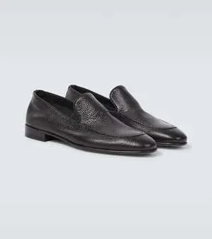 Manolo Blahnik Truro Leather Loafers - Black