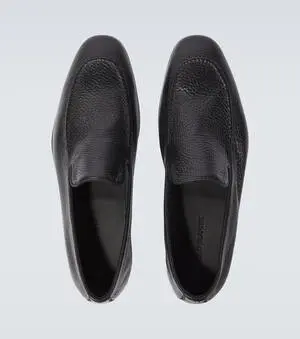 Manolo Blahnik Truro Leather Loafers - Black