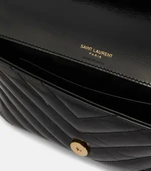 Saint Laurent College Mini Quilted Leather Shoulder Bag - Black