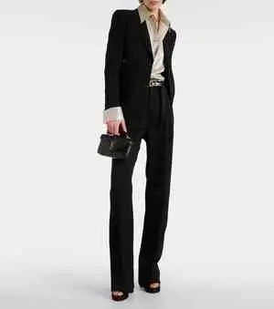 Saint Laurent College Mini Quilted Leather Shoulder Bag - Black