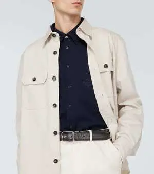 Berluti B Volute Scritto Reversible Leather Belt