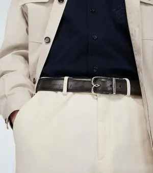 Berluti B Volute Scritto Reversible Leather Belt