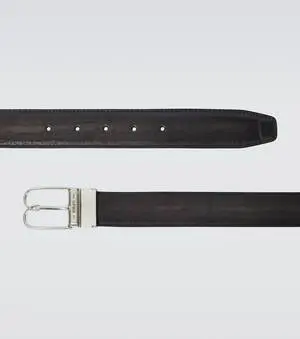 Berluti B Volute Scritto Reversible Leather Belt