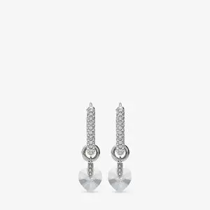 JIMMY CHOO Heart Hoop Earrings - Silver/crystal
