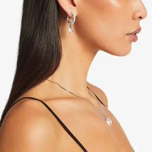 JIMMY CHOO Heart Hoop Earrings - Silver/crystal