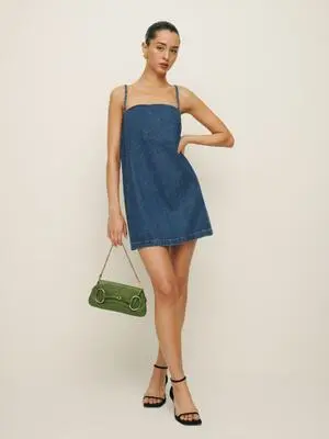 Reformation Stella Denim Mini Dress In Lanier - 70% Off | Editorialist