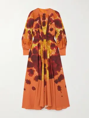 Altuzarra Peirene Tie-dyed Chiffon Midi Dress