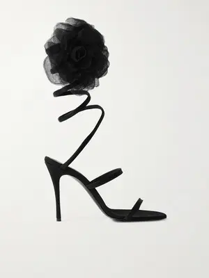 Magda Butrym Appliquéd Grosgrain Strappy Sandals