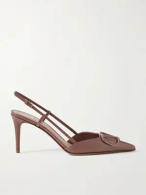 Valentino Garavani Vlogo Patent-leather Slingback Pumps