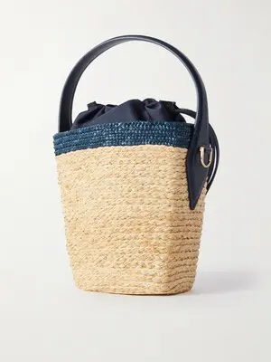 ROGER VIVIER Viv Skate Mini Raffia Bucket Bag