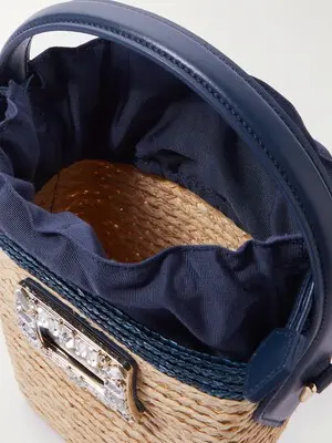 ROGER VIVIER Viv Skate Mini Raffia Bucket Bag