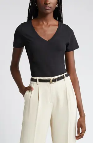 Nordstrom Everyday V-neck T-shirt - Black