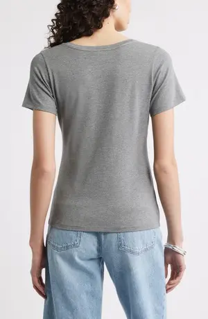 Nordstrom Everyday V-neck T-shirt - Grey Dark Heather