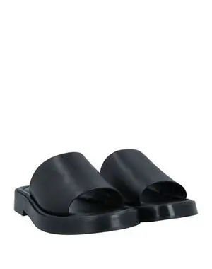 FERRAGAMO Calfskin Slide Sandals - Black