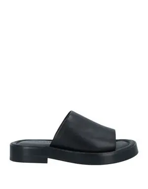 FERRAGAMO Calfskin Slide Sandals - Black