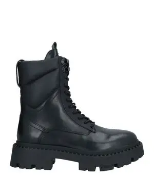 Ash Leather And Textile Lace-up Ankle Boots