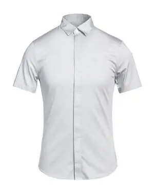 Armani Exchange Man Shirt Bright Blue Size S Cotton, Elastane Grey