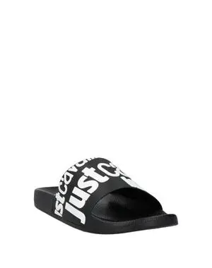 Just Cavalli Rubber Pool Slides With Logo Print - Black