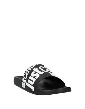 Just Cavalli Rubber Pool Slides With Logo Print - Black