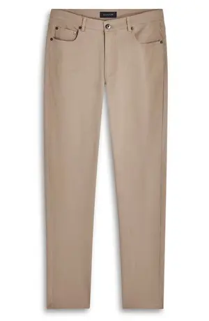 Bugatchi Preston Straight Leg Five Pocket Pants - Beige