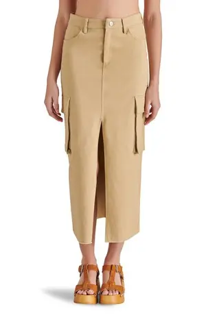 Steve Madden Benson Stretch Twill Cargo Skirt - Mushroom