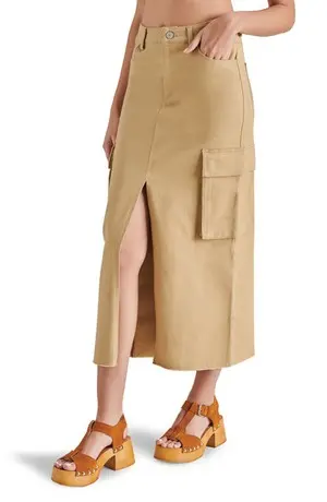 Steve Madden Benson Stretch Twill Cargo Skirt - Mushroom