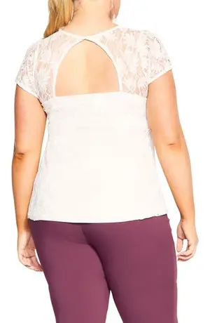 City Chic Nevaeh Lace Top - Ivory