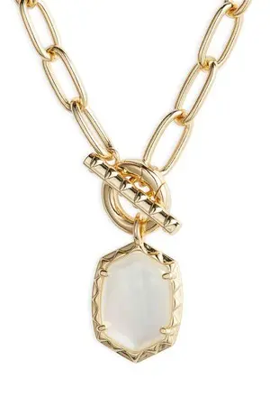 Kendra Scott Daphne Toggle Necklace Gold/ Ivory Mother Of Pearl