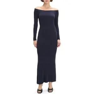FAVORITE DAUGHTER The Sara Off-the-shoulder Maxi Dress - Navy
