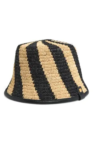 Jacquemus Jacquemus Le Bob Soli Raffia Bucket Hat Natural /black 1fy