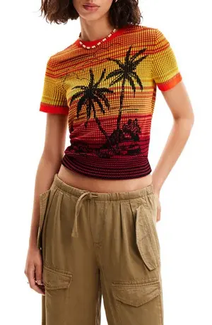 Desigual Palm Tree Knit T-shirt