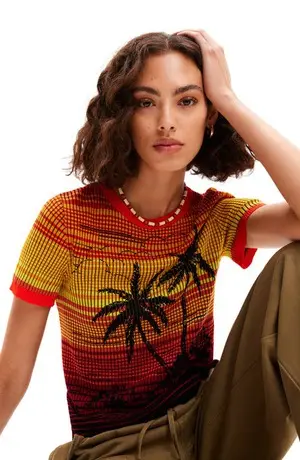 Desigual Palm Tree Knit T-shirt