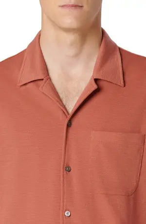 Bugatchi Knit Camp Shirt - Sienna