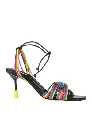 MSGM Leather Heeled Sandals - Pink