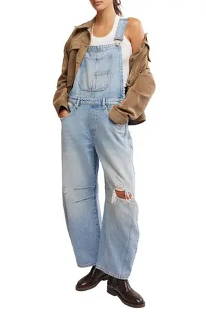 Free People We The Free Good Luck Denim Overalls