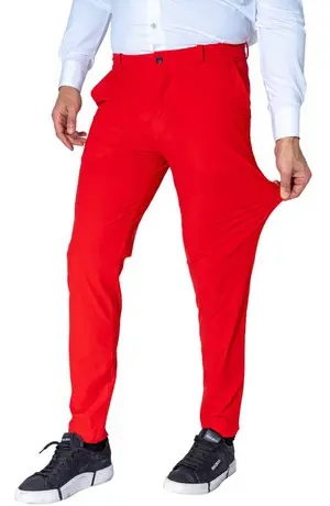 MACEOO Slim Fit Trousers - Red